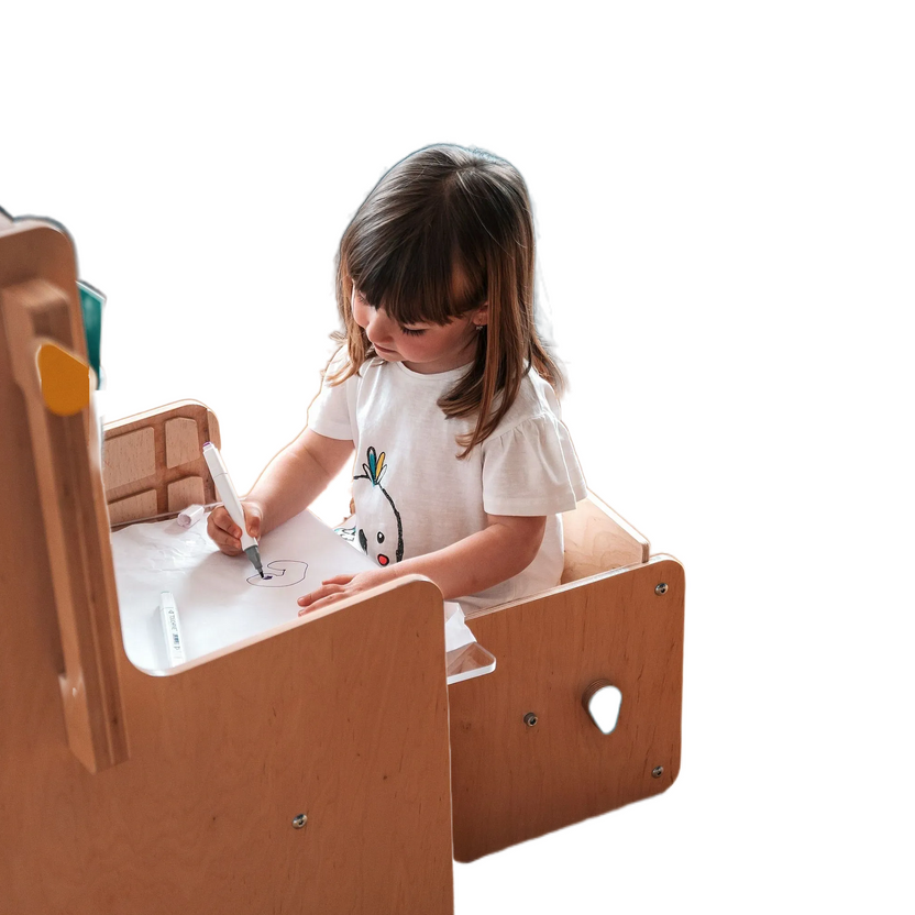 Le Coin d'Aventure de Leea, tour apprentissage, toboggan, mini bureau ...